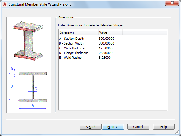 To Create a Structural Member Style With the Structural Member Style Wizard