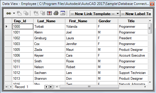 About Viewing Data in a Database Table | AutoCAD | Autodesk Knowledge ...