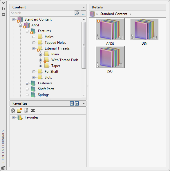 About Enhancements to Content Libraries (AutoCAD Mechanical)