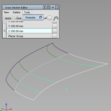 Create cross sections