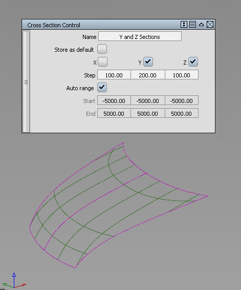 Create cross sections