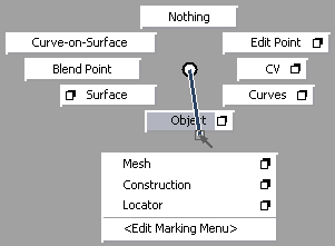 Work with marking menus
