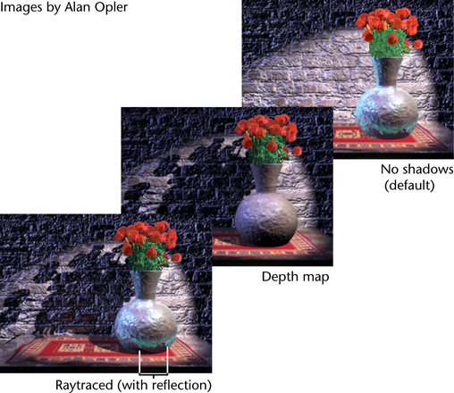 Depth map and raytraced shadows
