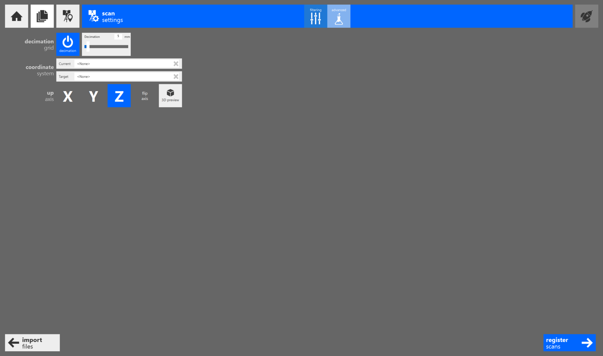 Scan Project Settings