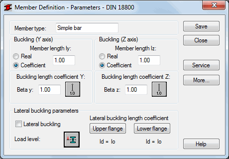 Member Type Parameters Definition (DIN)