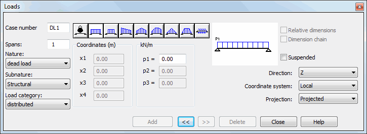 Loads (RC Beams/Continuous Footings)