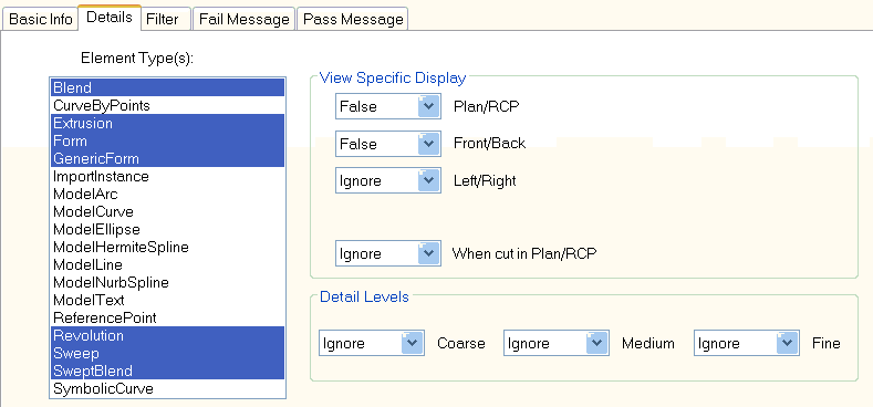 Family Element Visibility