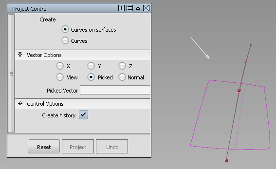 Create curves-on-surface by projecting curves onto surfaces