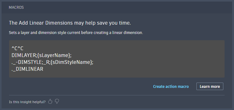 Using a Macro Recommendation