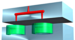 Two-plate mold with hot runners