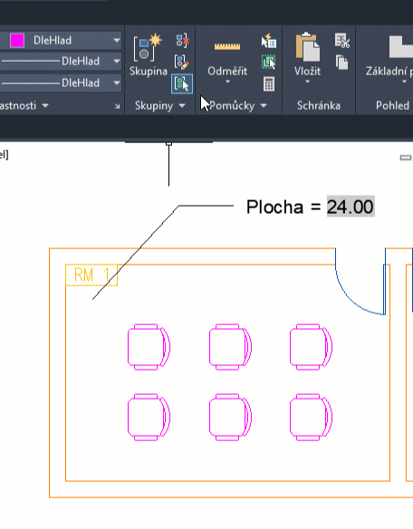 Výpočet plochy a měření vzdálenosti