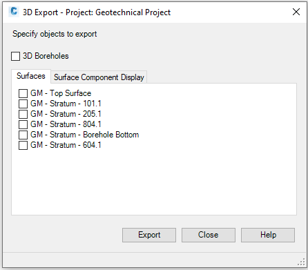 Geotechnical Modeler Dialog Box Reference
