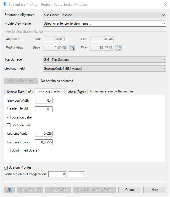 Geotechnical Modeler Dialog Box Reference