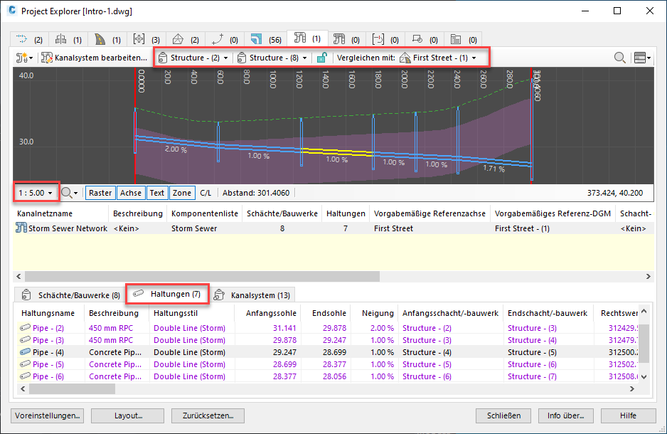 Lernprogramm: Bearbeiten des Civil 3D-Modells