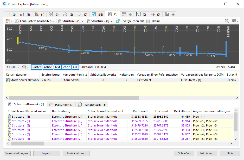 Lernprogramm: Bearbeiten des Civil 3D-Modells