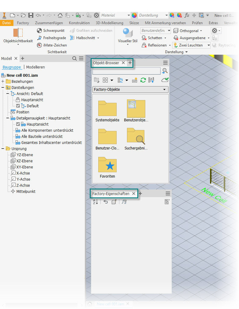 Öffnen von Inventor Factory-Browsern