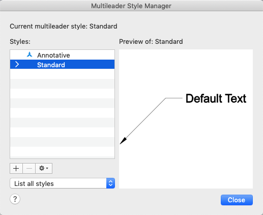 Multileader Style Manager
