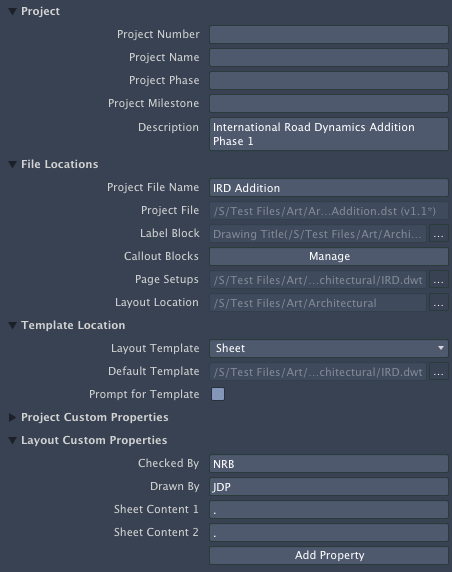 Project Properties (Project Manager)