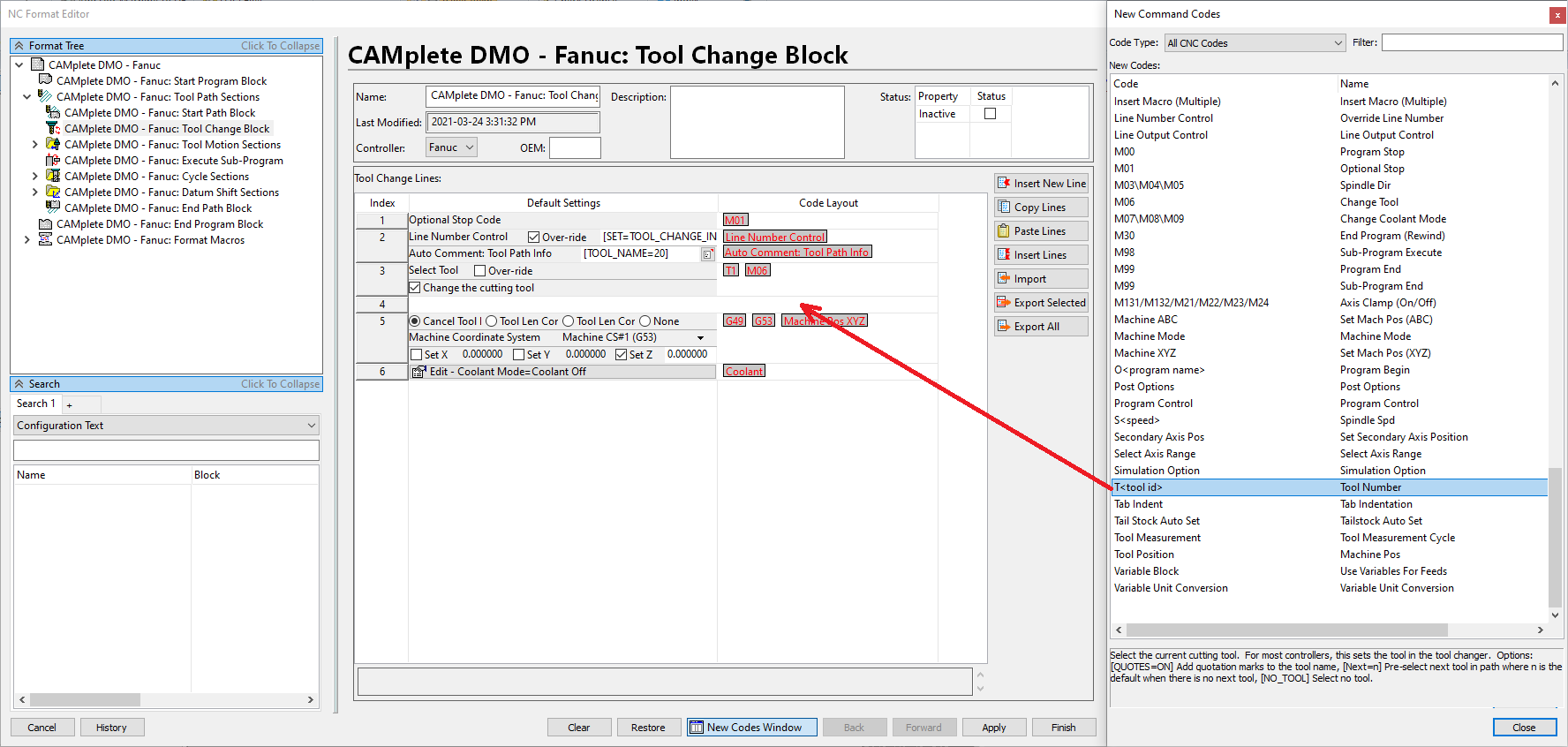 Adding next tool call to an NC Format
