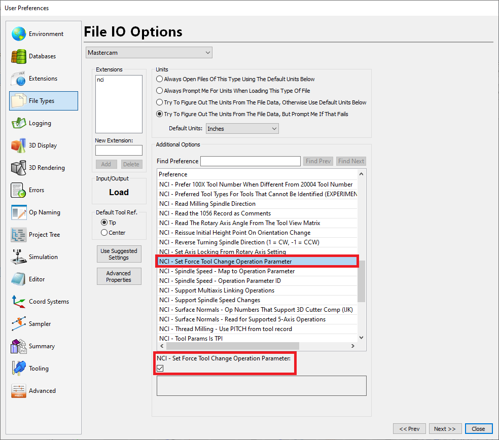 Support Mastercam force tool change in CAMplete TruePath