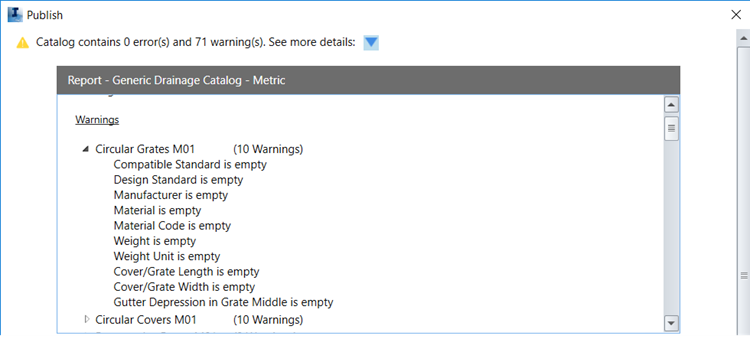 To publish a parts catalog to Autodesk InfraWorks or Autodesk Civil 3D