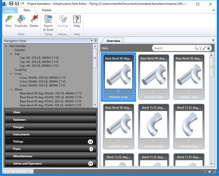To use pressure pipe content from AutoCAD Plant3D