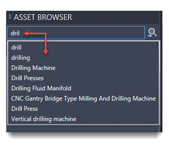 To Search for Assets in AutoCAD