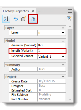 To Edit Parameters and Asset Variants