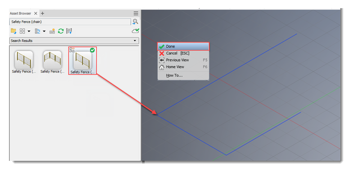 Place Asset Chains in Inventor