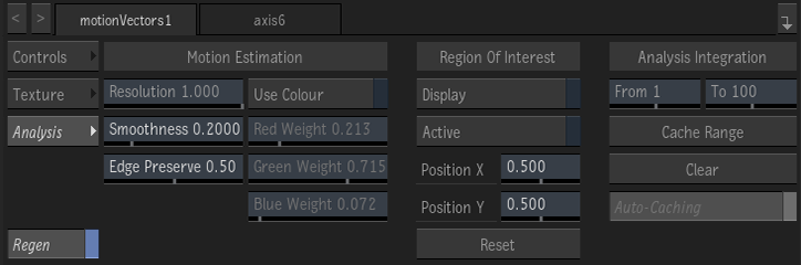 Motion Vectors Menu Settings