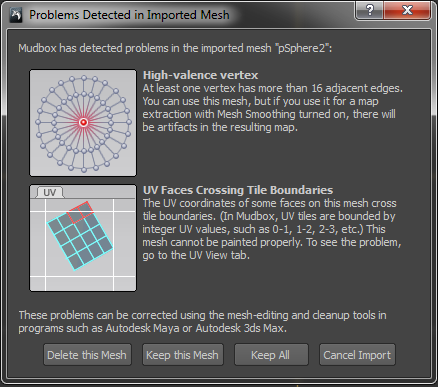 Troubleshoot issues with Send to Mudbox
