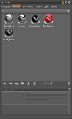 Scene Module Material Tab - Simple UI