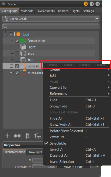 Scene Module Scene Graph Tab – Simple UI