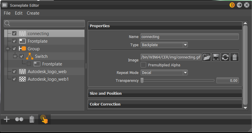 About the Sceneplate Editor