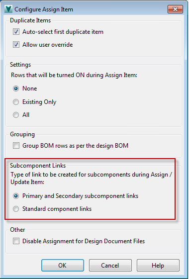 Configure Item Settings