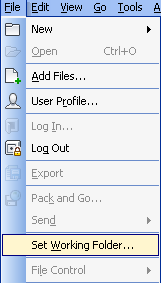 Set the Working Folder
