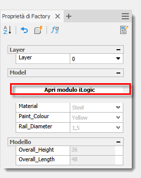 Creazione di un modulo iLogic