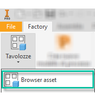 Apertura dei browser di Inventor Factory