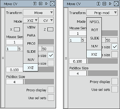 Control Panel > Transform CV