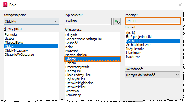 Obliczanie pola powierzchni i mierzenie odległości