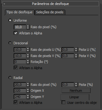 Efeito Desfoque da Renderização