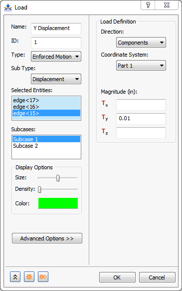 Lernprogramm B3: Einrichten eines neuen Subcase