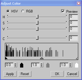 Adjust Color Dialog (VertexPaint Modifier)