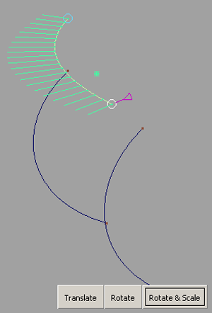 Reshape or position a curve to intersect other curves
