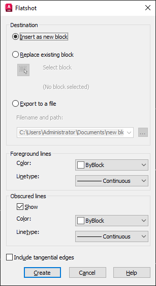 Flatshot Dialog Box