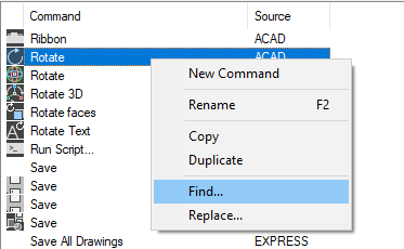 To Search for Commands and Text in a Customization (CUIx) File