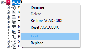 To Search for Commands and Text in a Customization (CUIx) File