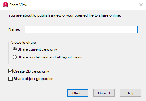 Share View Dialog Box