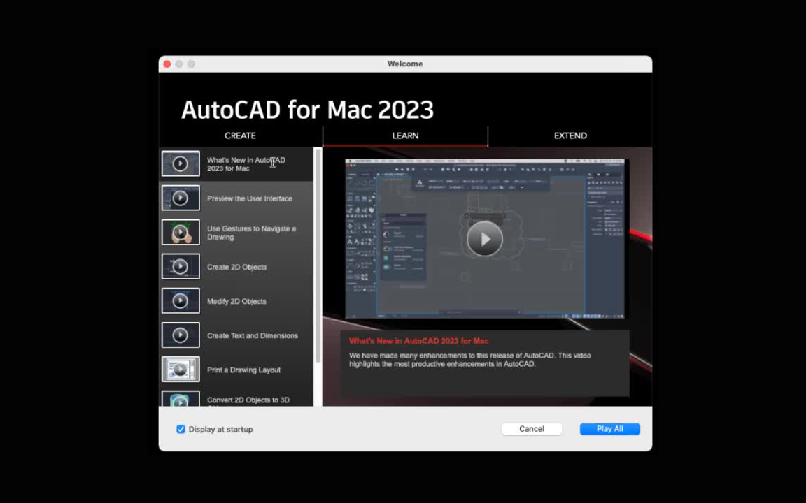 AutoCAD for Mac Learning Videos