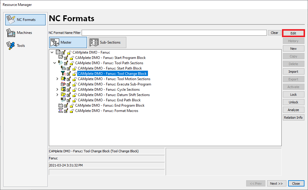 Adding next tool call to an NC Format